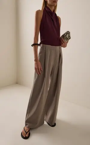 SLOAN Georgette Halterneck Scarf Top