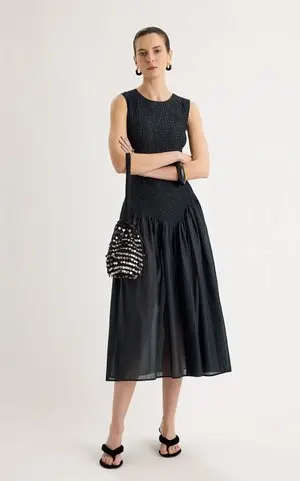 Merlette Sofia Cotton Voile Dress - Black