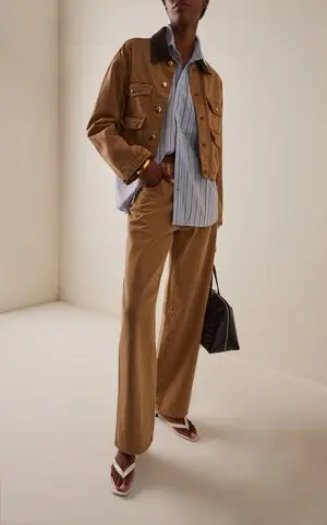 DL1961 Boxy Highluxe™ Denim Jacket With Suede Collar