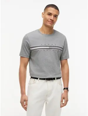 Tommy Hilfiger Tonal Flag Logo T-shirt - Grey Heather