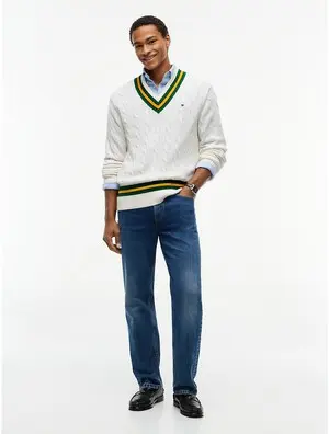 Tommy Hilfiger Relaxed Fit Cable Knit Cricket Sweater
