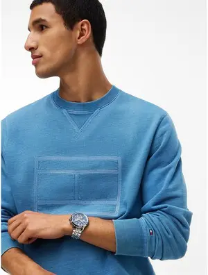 Tommy Hilfiger Flag Logo Indigo-dyed Sweatshirt