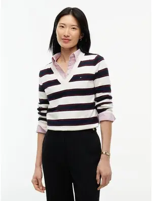 Tommy Hilfiger Lightweight Striped V-neck Sweater