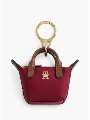 Tommy Hilfiger Monogram Coin Purse Bag Charm - Burgundy