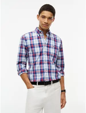 Tommy Hilfiger Regular Fit Plaid Shirt - White Blue