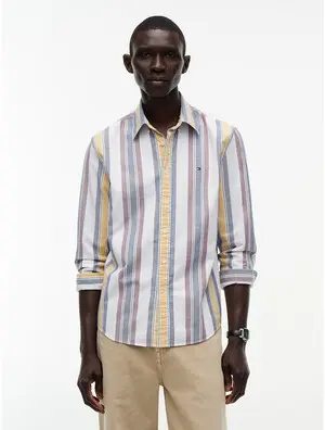 Tommy Hilfiger Regular Fit Multi-striped Oxford Shirt - Optic White