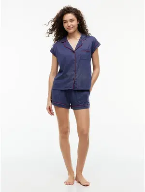 Tommy Hilfiger Shirt & Short Sleep Set - Sky Captain