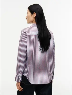 Tommy Hilfiger Oversized Striped Poplin Pocket Shirt