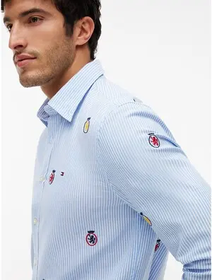 Tommy Hilfiger Regular Fit Allover Crest Striped Shirt