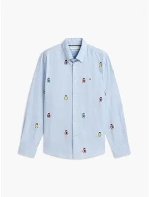 Tommy Hilfiger Regular Fit Allover Crest Striped Shirt