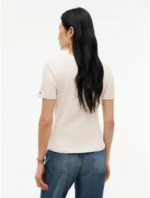 Tommy Hilfiger Ribbed Contrast-collar T-shirt