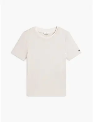 Tommy Hilfiger Ribbed Contrast-collar T-shirt