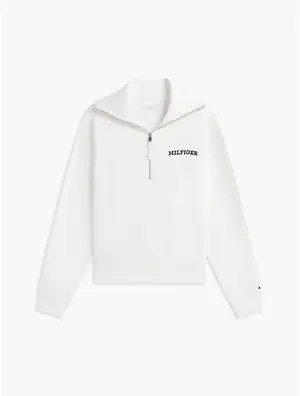 Tommy Hilfiger Flocked Monotype Quarter-zip Sweatshirt