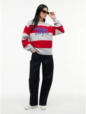 Tommy Hilfiger Varsity Logo Rugby Stripe Sweatshirt
