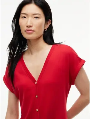 Tommy Hilfiger Gold-button Interlock Midi Dress