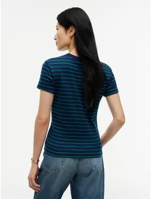 Tommy Hilfiger Mini Flag Logo Striped Favorite T-shirt - Preppy Navy