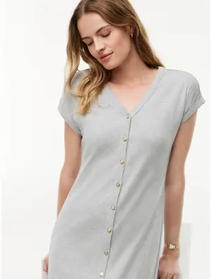 Tommy Hilfiger Gold-button Interlock Midi Dress