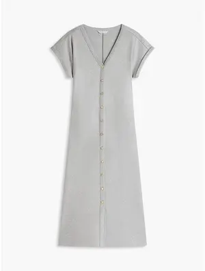 Tommy Hilfiger Gold-button Interlock Midi Dress