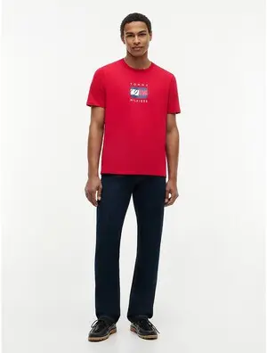 Tommy Hilfiger 1985 Flag Logo T-shirt - Medium Red