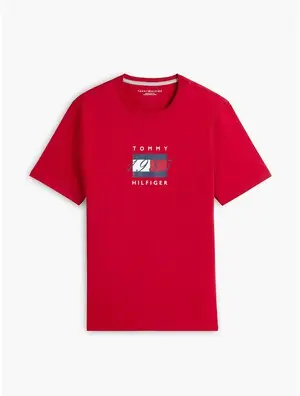 Tommy Hilfiger 1985 Flag Logo T-shirt - Medium Red