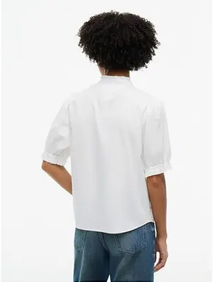Tommy Hilfiger Ruffle Trim Poplin Shirt