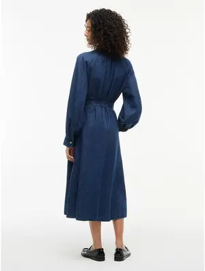 Tommy Hilfiger Belted Denim Midi Dress