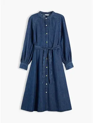 Tommy Hilfiger Belted Denim Midi Dress
