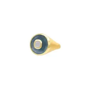 MARCIA MORAN Annie Ring Mother Pearl With Tanzanite - Red