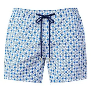 VAYLA Geometric Print Swim Shorts - White/blue