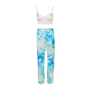 THE GT ATELIER Bustier And Marble Print Trousers Co-ord Set