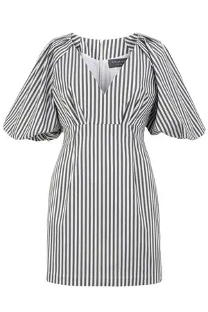 EXQUISE Black / White Emerie Mini Dress Khaki