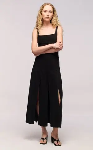 Dala Strip Denim Maxi Dress