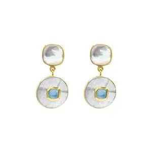 MARCIA MORAN Inelda Earrings Mother Pearl And Tanzanite - White