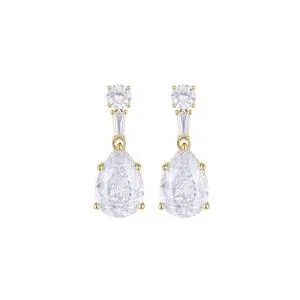 STEPHANIE BROWNE AUSTRALIA Gala Drop Earrings With Pear-cut Zirconia - Gold