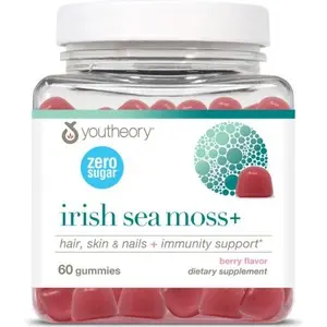 YOUTHEORY Zero Sugar Irish Sea Moss Gummy Supplement 60 Count - None