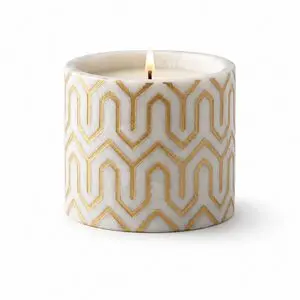 MARLETH Modern Geometric Candle Holder - White