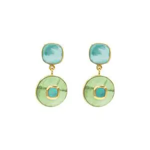MARCIA MORAN Inelda Earrings Amethyst And Blue Sapphire - Green