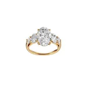 AYA FINE JEWELRY 4.35 Ctw Oval Lab Grown Diamond Five Stone Engagement Ring In 10k Gold - Yellow