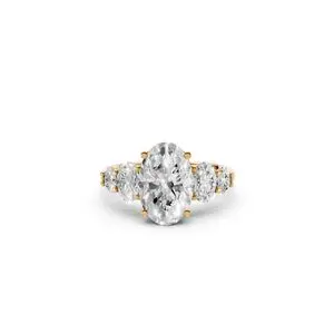 AYA FINE JEWELRY Oval Lab Grown Diamond Five Stone Engagement Ring - Yellow