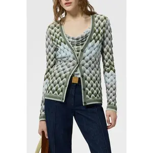 Missoni Metallic Lace Stitch Cardigan - Green Multi