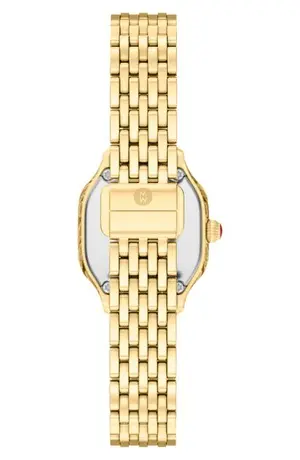 Michele Mini Meggie Zebra Dial Diamond Bracelet Watch