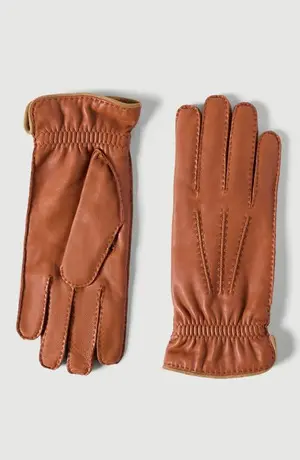 Brunello Cucinelli Nappa Leather Gloves With Cashmere Knit Lining - Brown