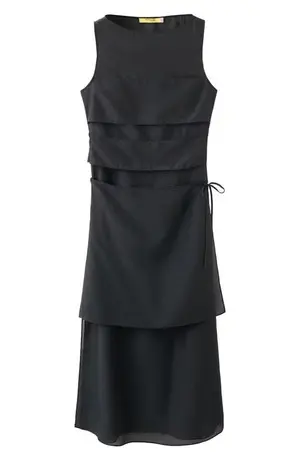 Mango Semi-sheer Paneled Overlay Dress