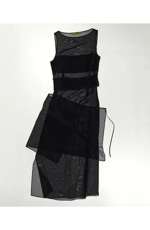 Mango Semi-sheer Paneled Overlay Dress