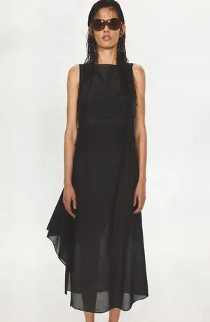 Mango Semi-sheer Paneled Overlay Dress