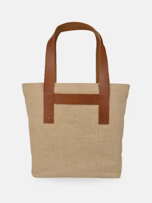 OUT OF THE WOODS Jute T-strap Tote