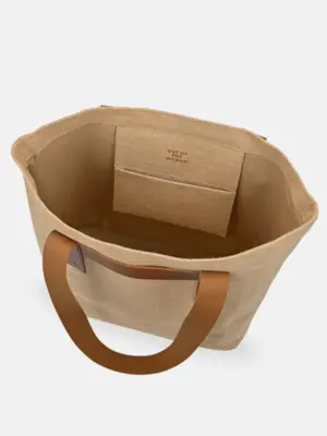 OUT OF THE WOODS Jute T-strap Tote