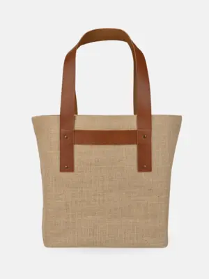 OUT OF THE WOODS Jute T-strap Tote