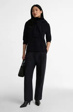 Barbour Ambleside Cable Knit Turtleneck Sweater - Navy
