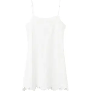 Mango Scalloped Crochet Cotton Minidress